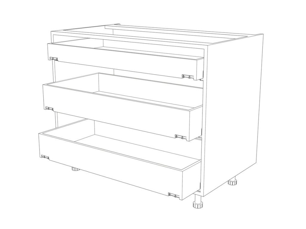 1000mm Pan Drawer – Natural – Plyology Kitchens
