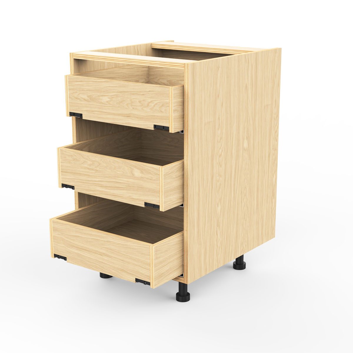 800mm 3 Drawer – Oak – Plyology Kitchens