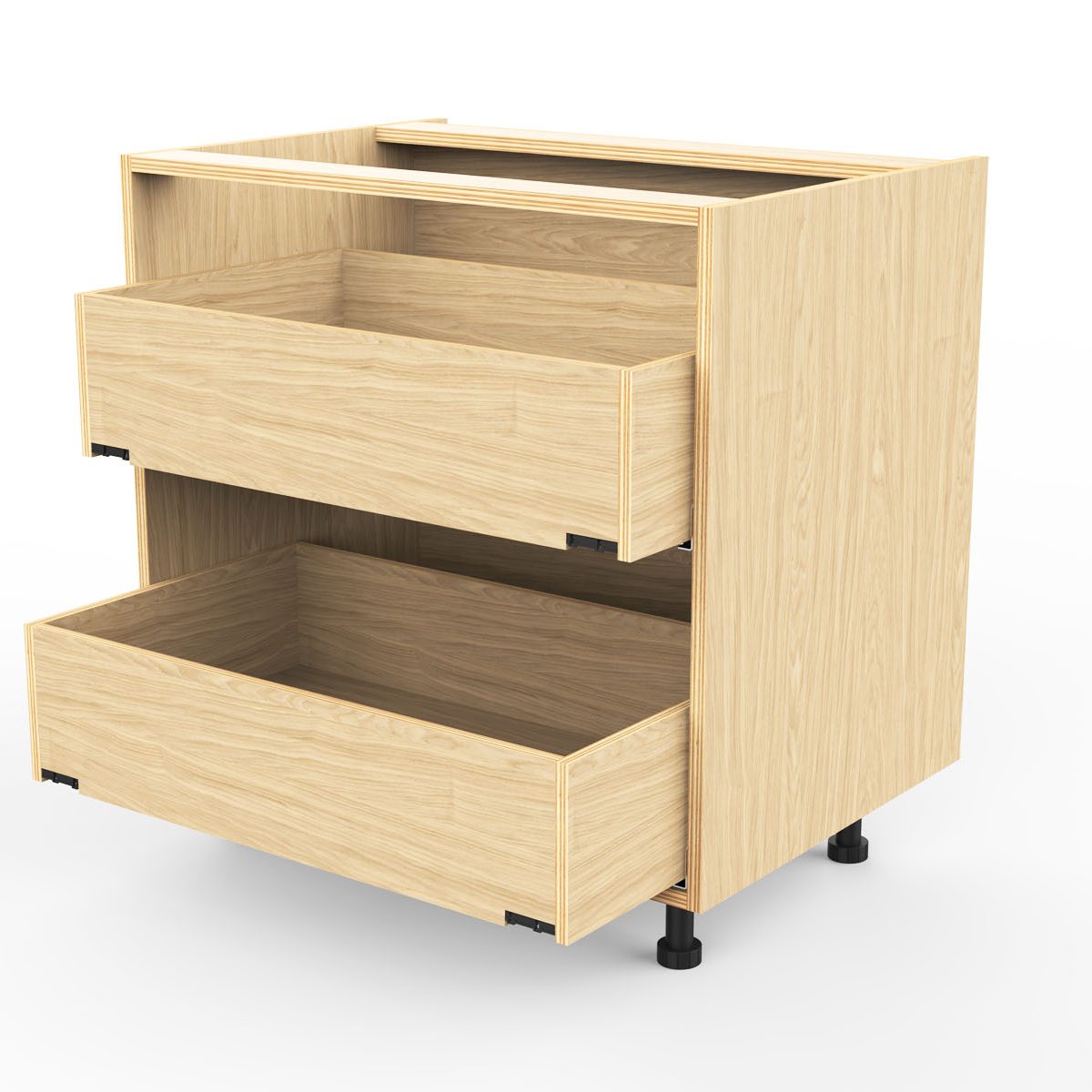 1000mm 3 Drawer – Oak – Plyology Kitchens